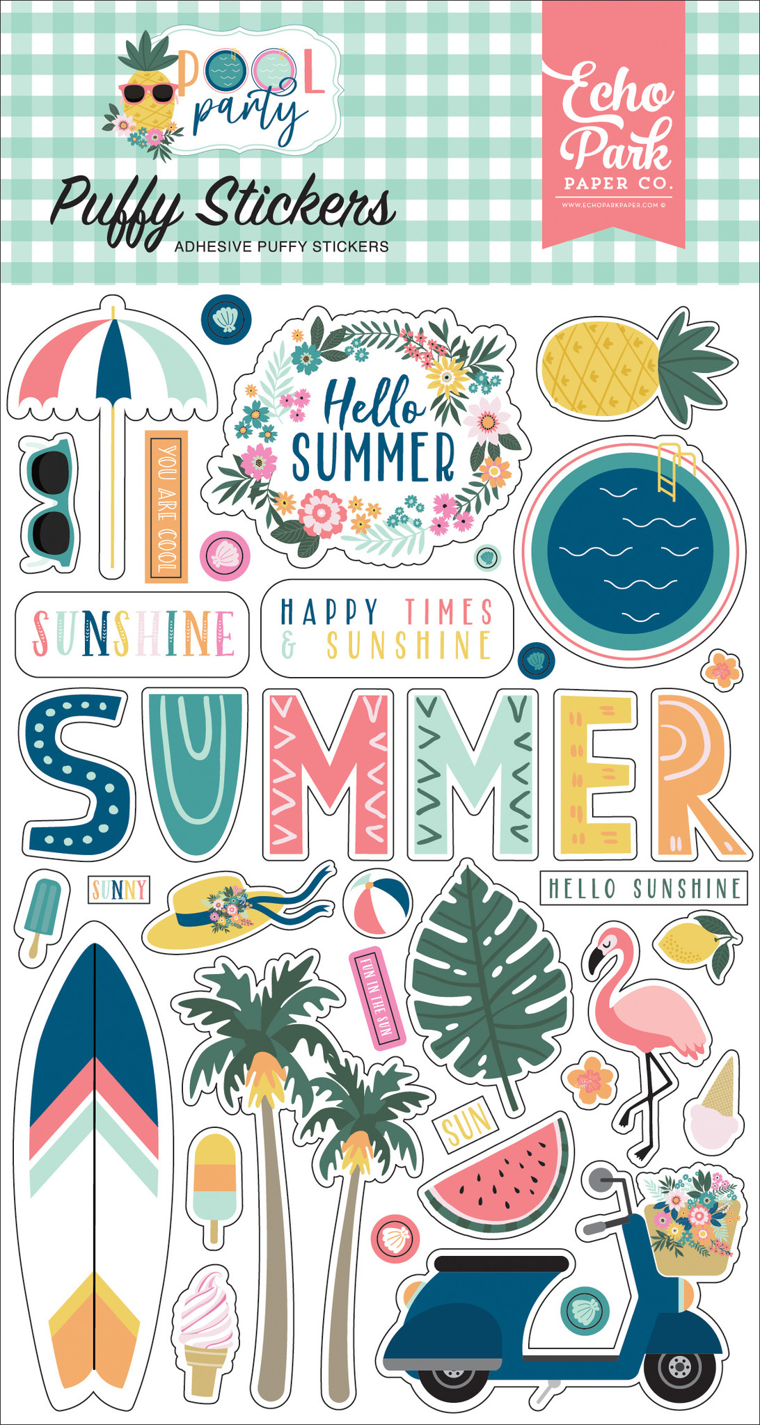 Pool Party Puffy Stickers (POP240066) - Craftlines B.V.