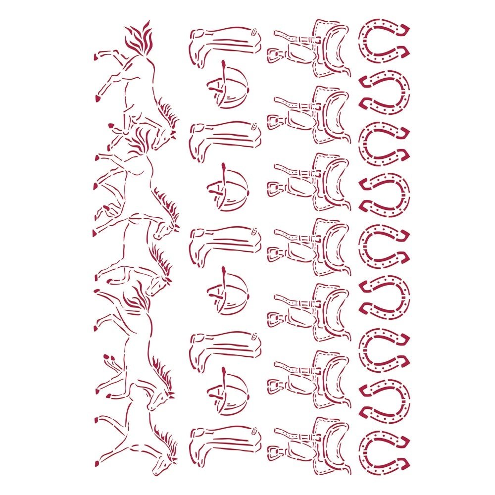 Stencil A4 Romantic Horses Running Horses (KSG470) - Craftlines B.V.