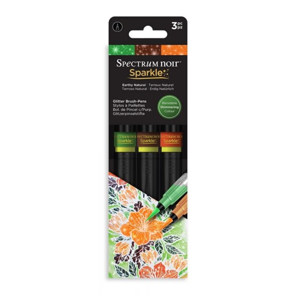 Sparkle Brush Pens Earthy Natural (3pcs) (SPECN-SPA-ENA3) - Craftlines B.V.