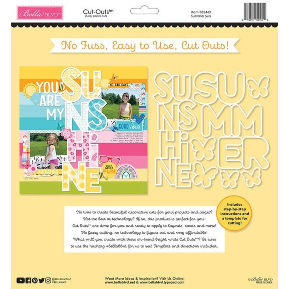 Summer Sun 12x12 Inch Cut Outs (BB2443) - Craftlines B.V.
