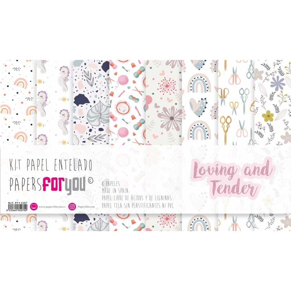 Loving and Tender Canvas Scrap Pack (8pcs) (PFY-4207) - Craftlines B.V.