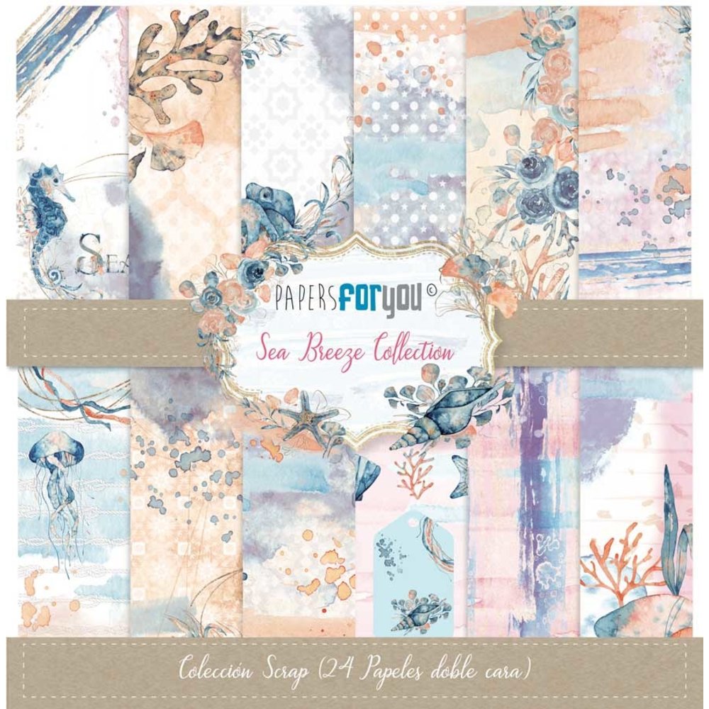 Sea Breeze Mini Scrap Paper Pack (24pcs) (PFY-3970) - Craftlines B.V.