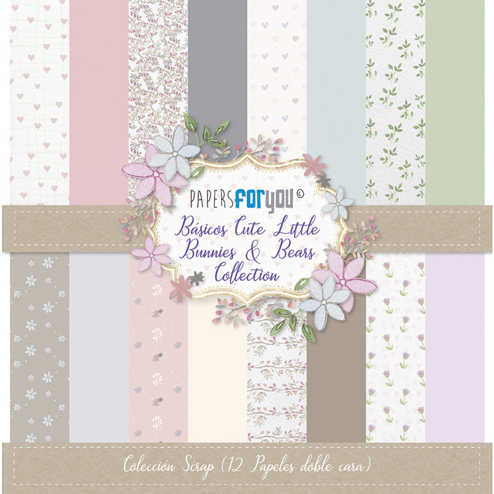 Cute Little Bunnies and Bears Basicos Scrap Paper Pack (12pcs) (PFY ...