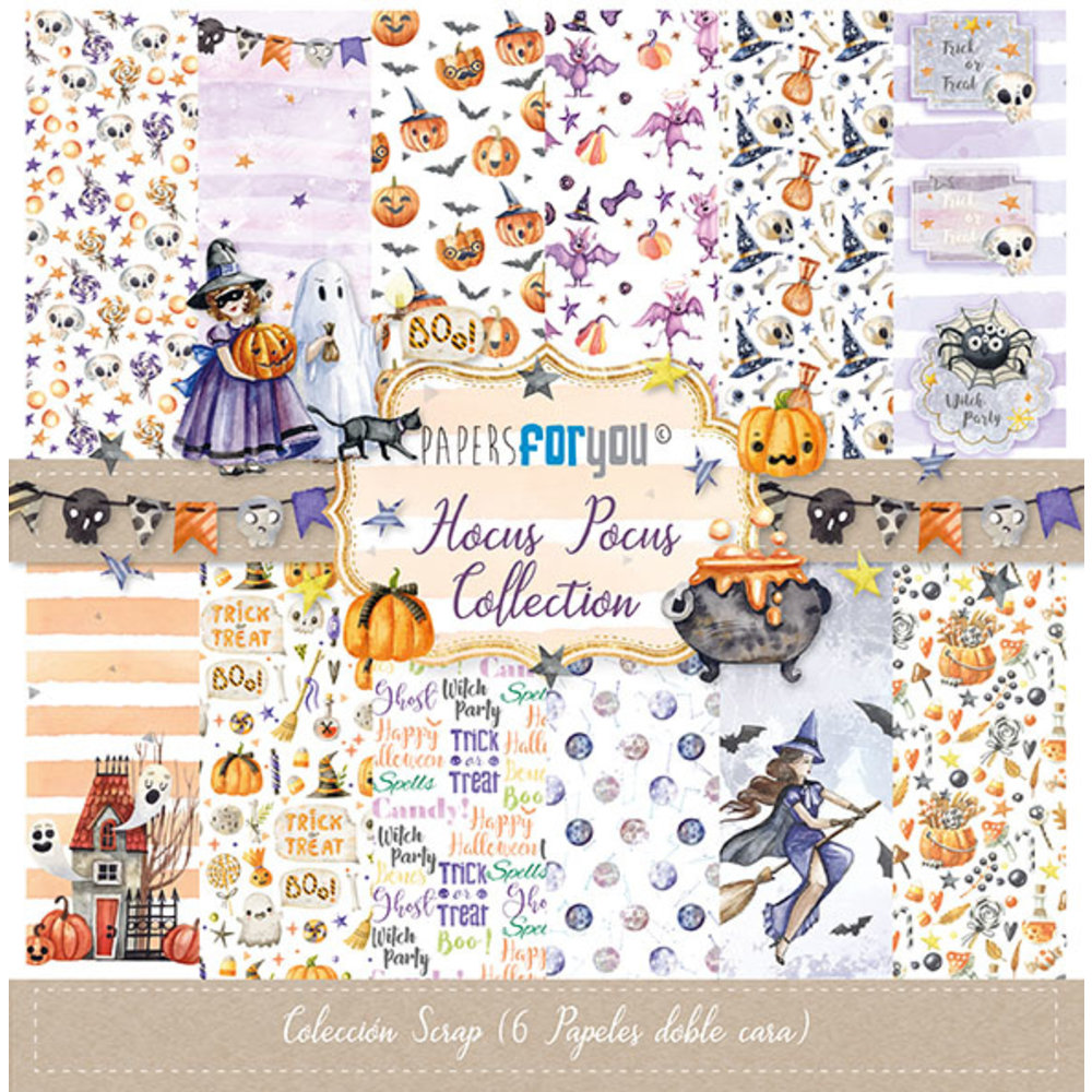 Hocus Pocus Scrap Paper Pack (6pcs) (PFY-2180) - Craftlines B.V.