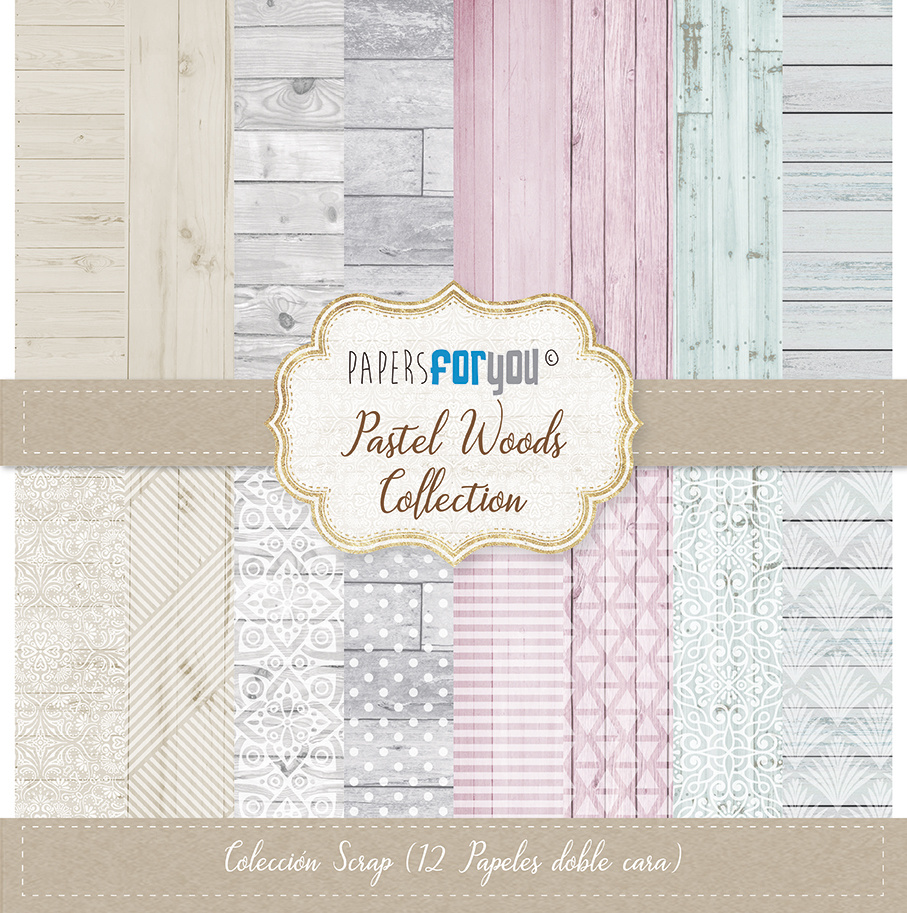Pastel Woods Scrap Paper Pack (12pcs) (PFY-098) - Craftlines B.V.