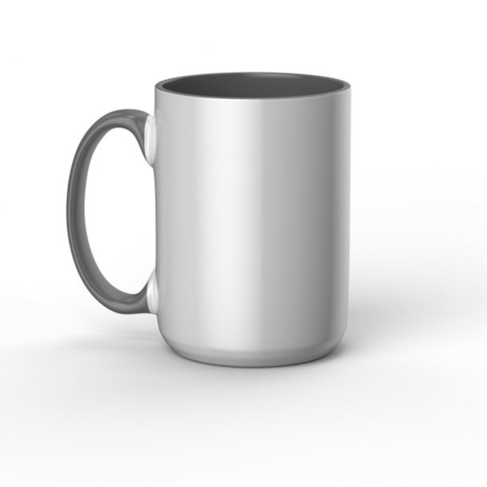 Beveled Ceramic Mug Blank White/Grey 425ml (2009330) - Craftlines B.V.