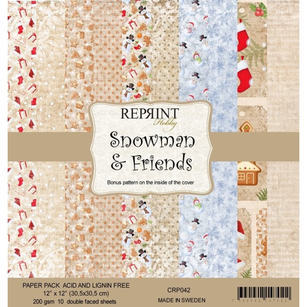 Snowman & Friends 12x12 Inch Paper Pack (CRP042) - Craftlines B.V.