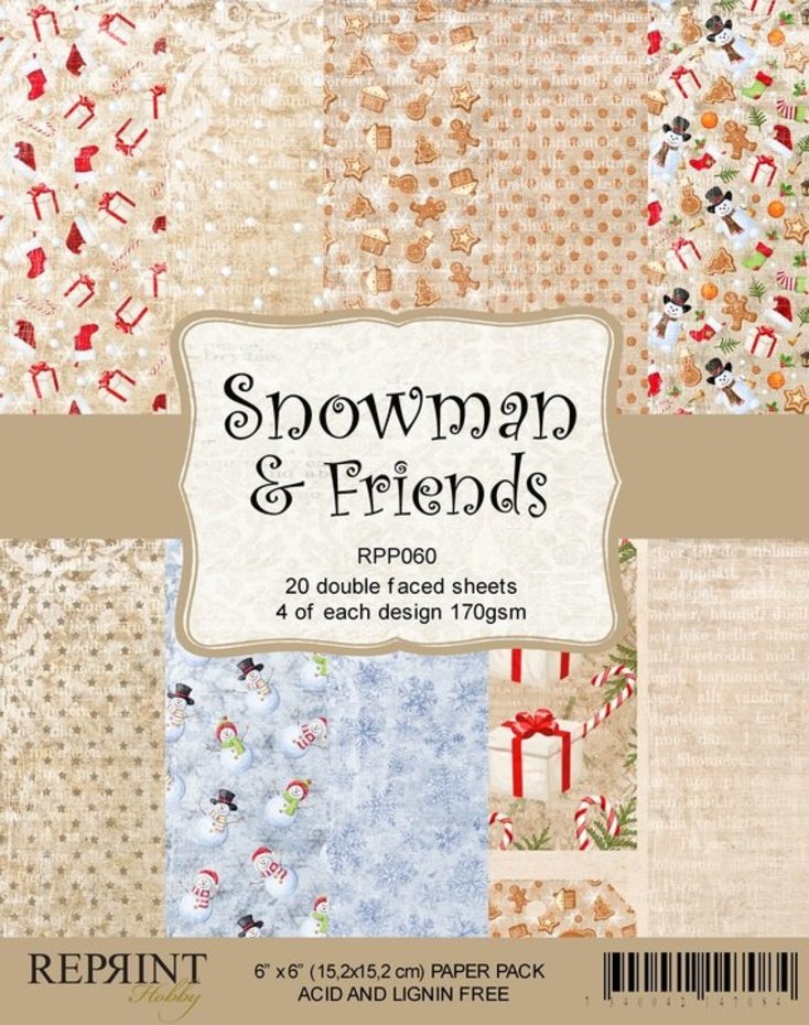 Snowman & Friends 6x6 Inch Paper Pack (RPP060) - Craftlines B.V.