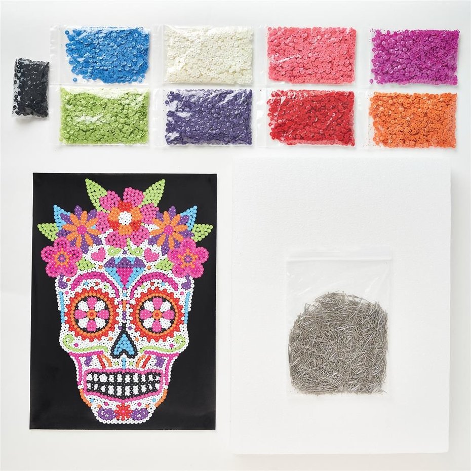 Sequin Craft Kit Sugar Skull (DSM 105151) (DISCONTINUED) - Craftlines B.V.