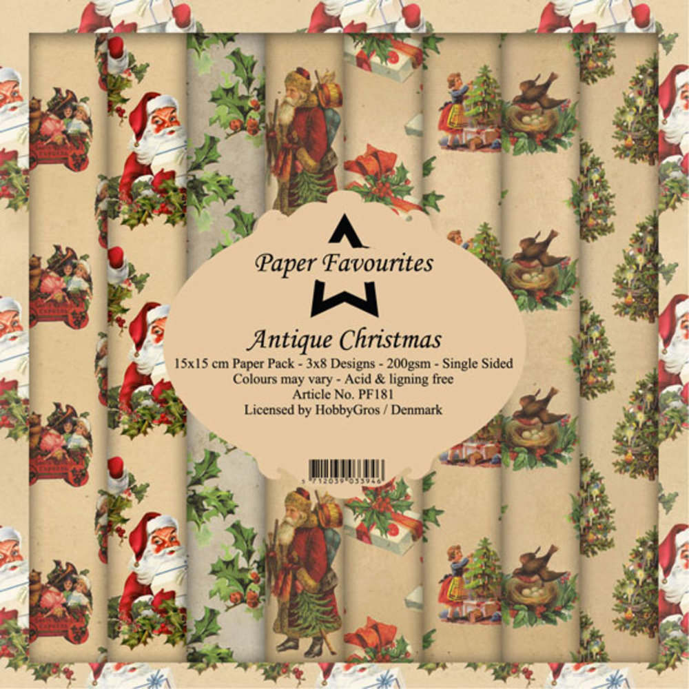 Antique Christmas 6x6 Inch Paper Pack (PF181) - Craftlines B.V.