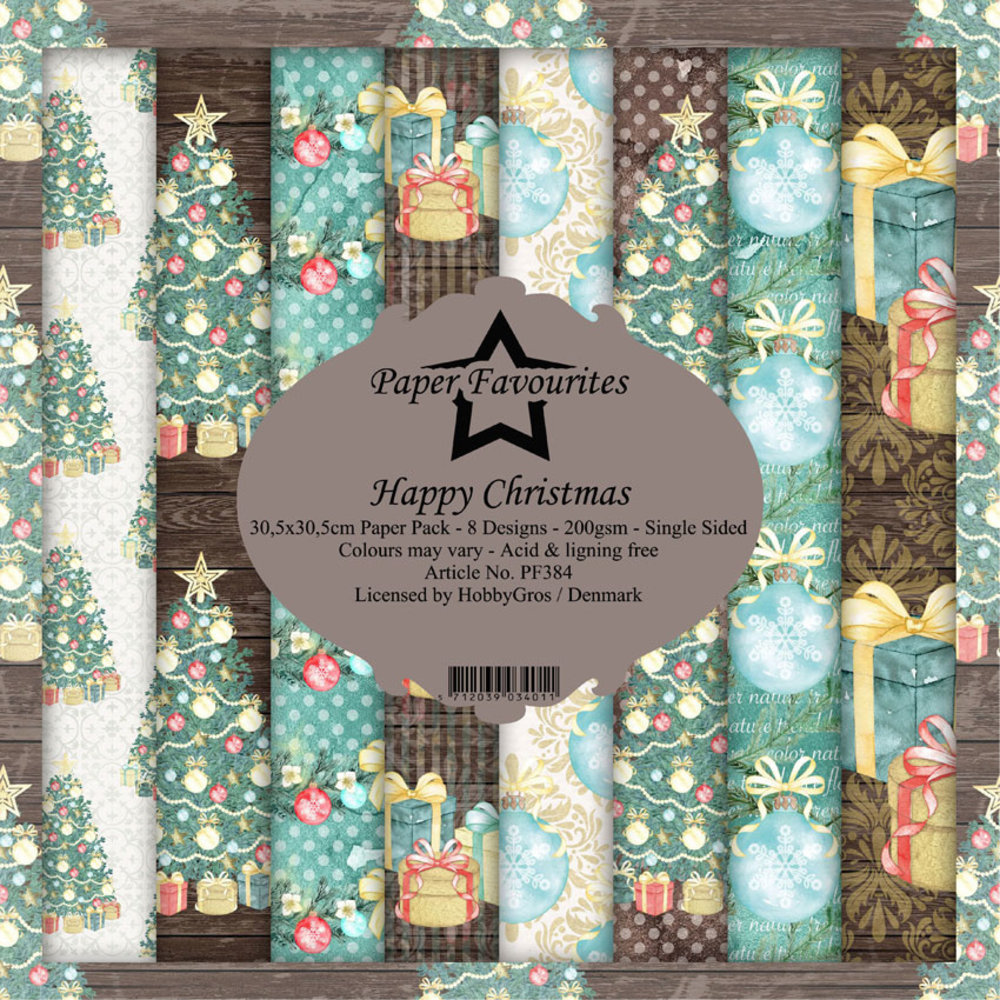 Happy Christmas 12x12 Inch Paper Pack (PF384) - Craftlines B.V.