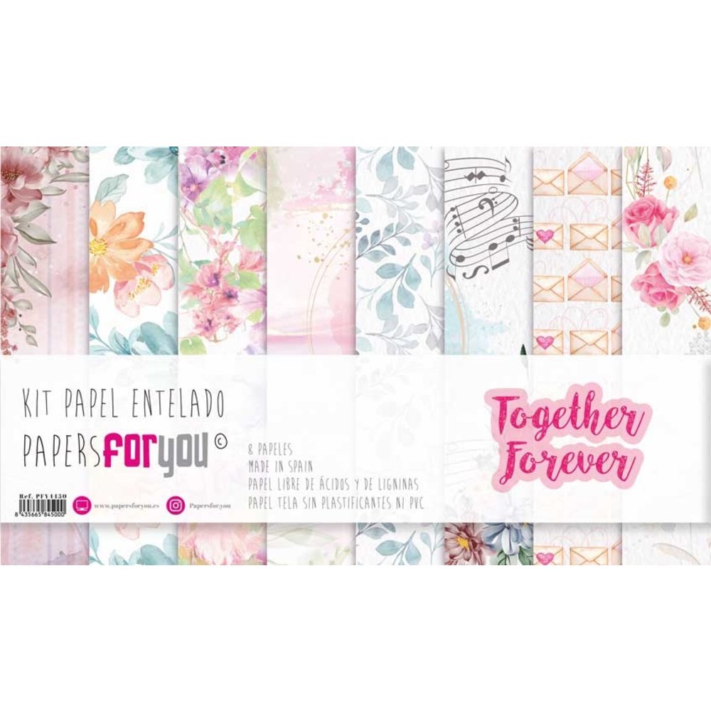Together Forever Canvas Scrap Pack (8pcs) (PFY-4460) - Craftlines B.V.