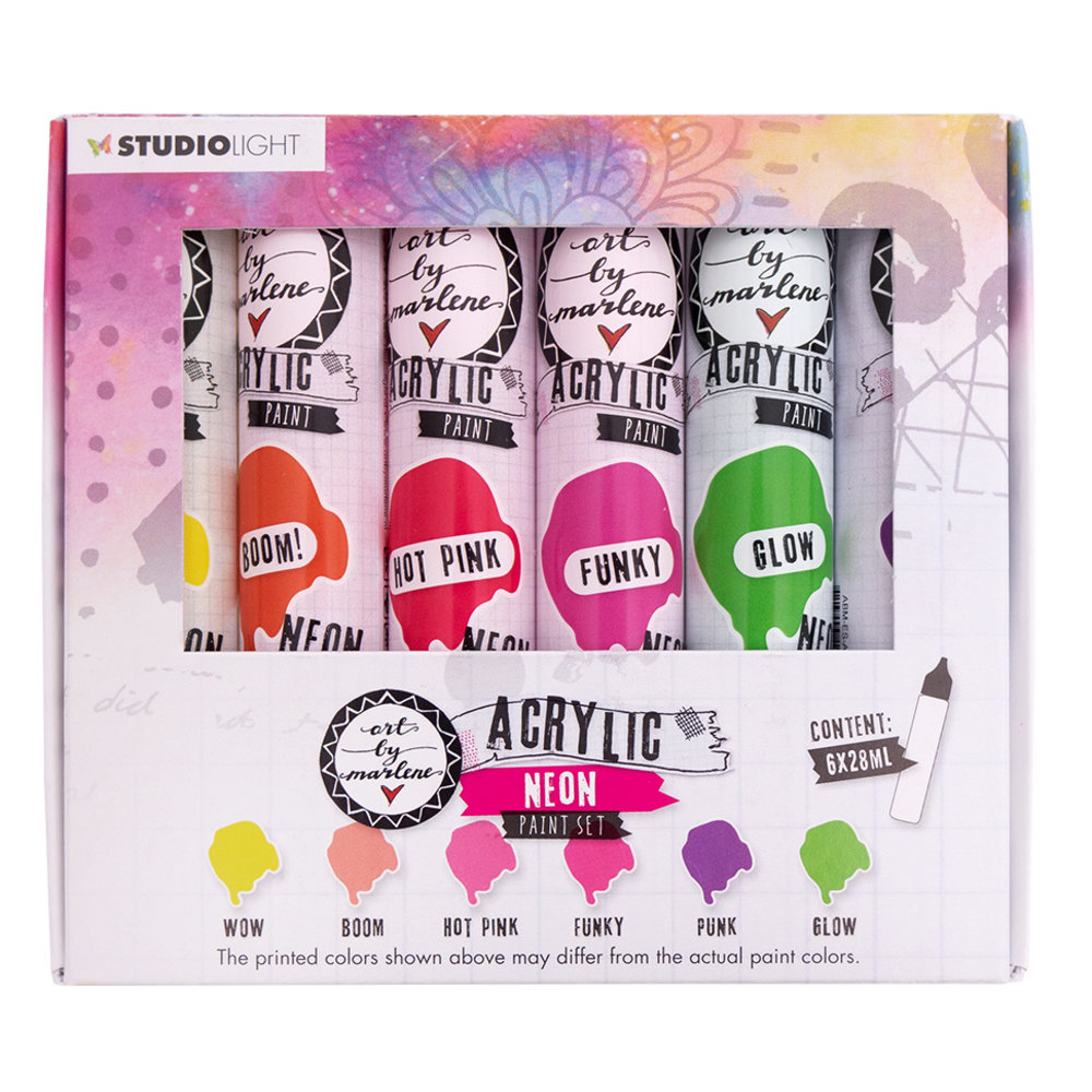 Essentials Acrylic Paint Set Neon (6x28ml) (ABM-ES-ACP104) - Craftlines ...