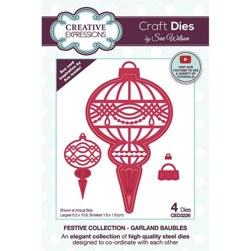 Sue Wilson Craft Die Festive Collection Garland Baubles (CED3226 ...