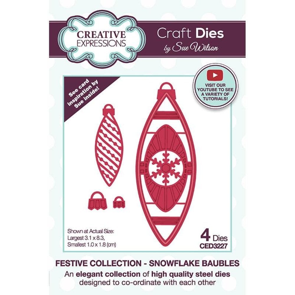 Sue Wilson Craft Die Festive Collection Snowflake Baubles (CED3227 ...