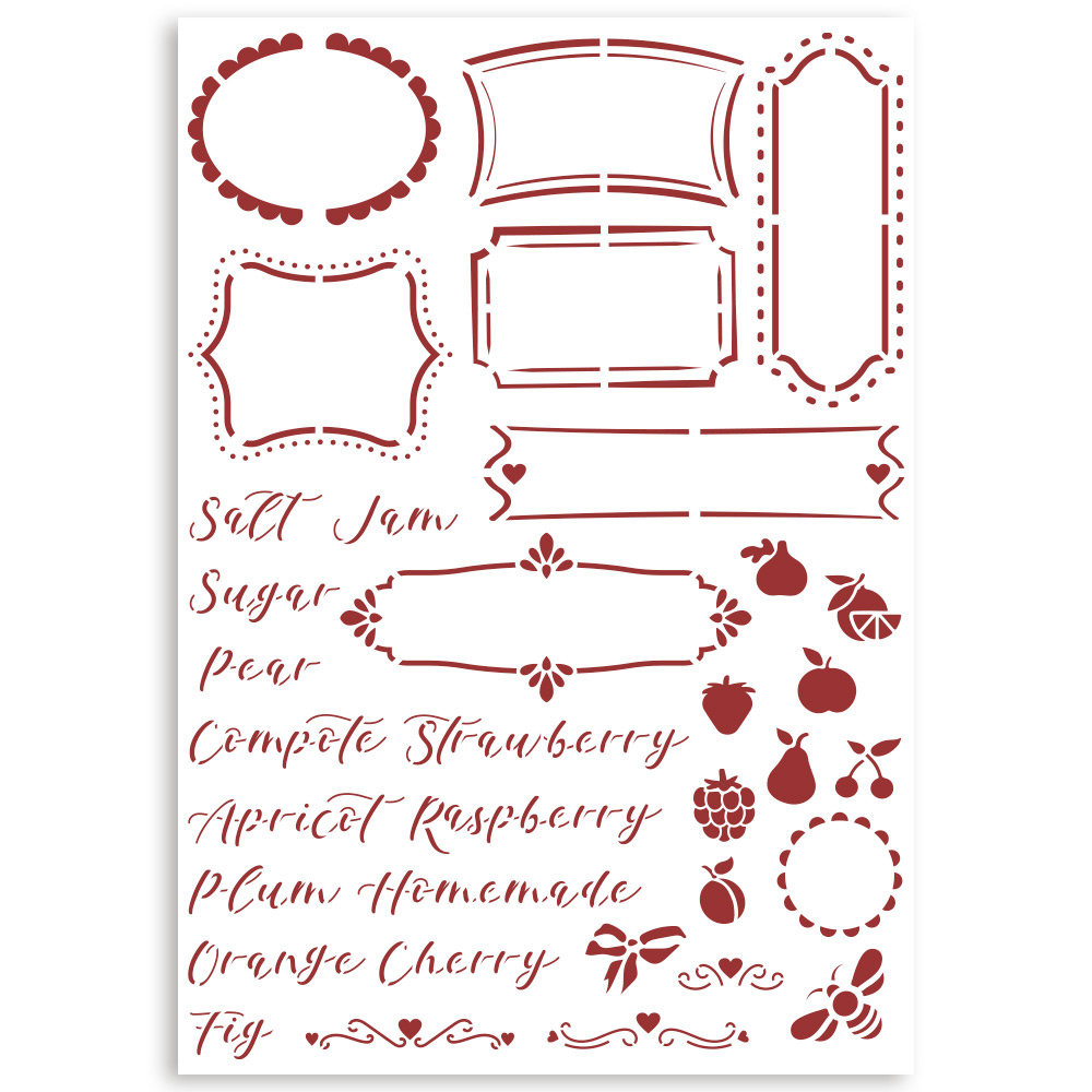 Stencil A4 Casa Granada Labels (KSG486) - Craftlines B.V.