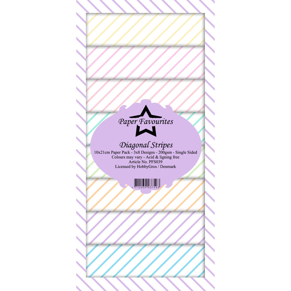 Diagonal Stripes Slim Paper Pack (PFS039) - Craftlines B.V.
