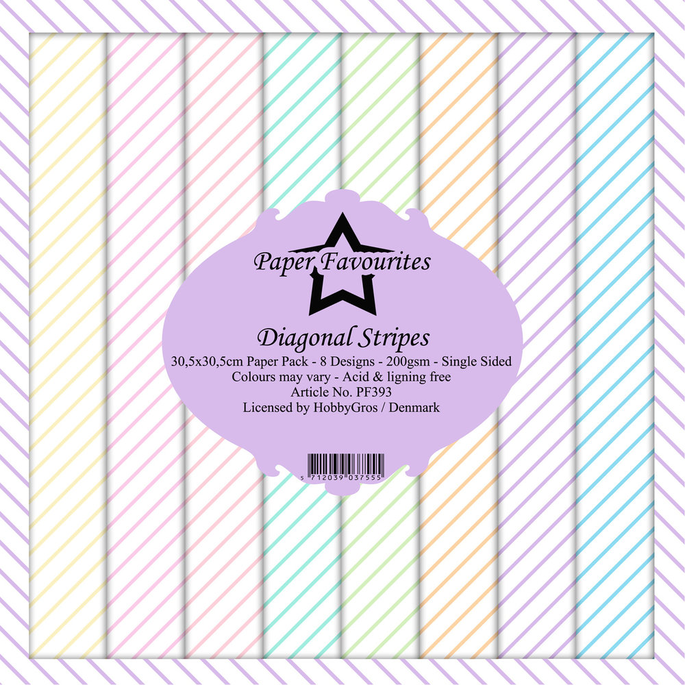 Diagonal Stripes 12x12 Inch Paper Pack PF393 Craftlines B V 