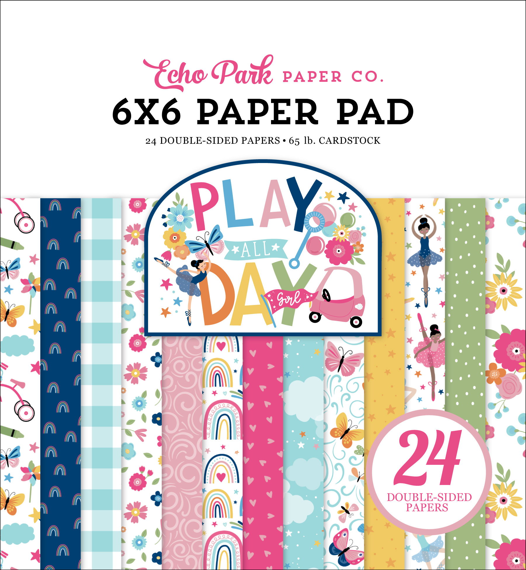 Play All Day Girl 6x6 Inch Paper Pad (PAG268023) - Craftlines B.V.