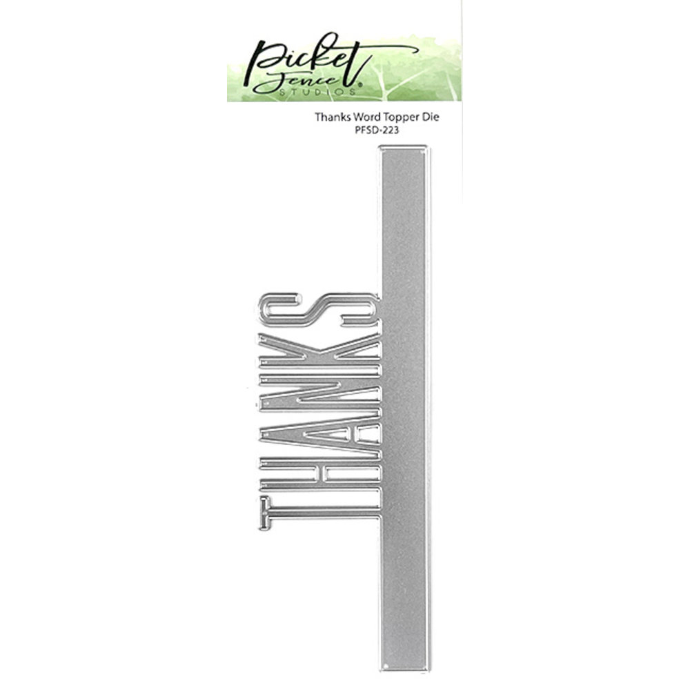 Thanks Word 2x6 Inch Topper Dies (PFSD-223) - Craftlines B.V.