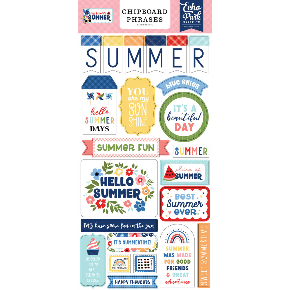 My Favorite Summer Chipboard Phrases (MYS273022) - Craftlines B.V.