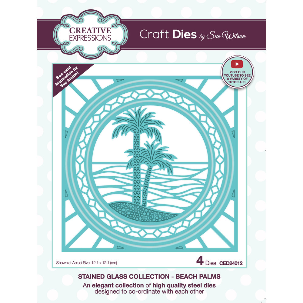 Sue Wilson Craft Die Stained Glass Beach Palms (CED24012) - Craftlines B.V.