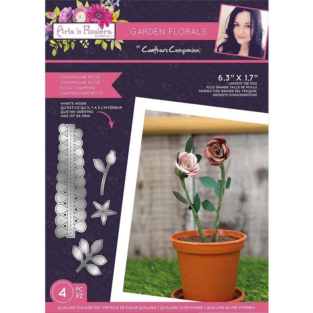 Arts 'n Flowers Garden Florals Metal Dies Champagne Rose (SCC-AF-GFL-MD ...