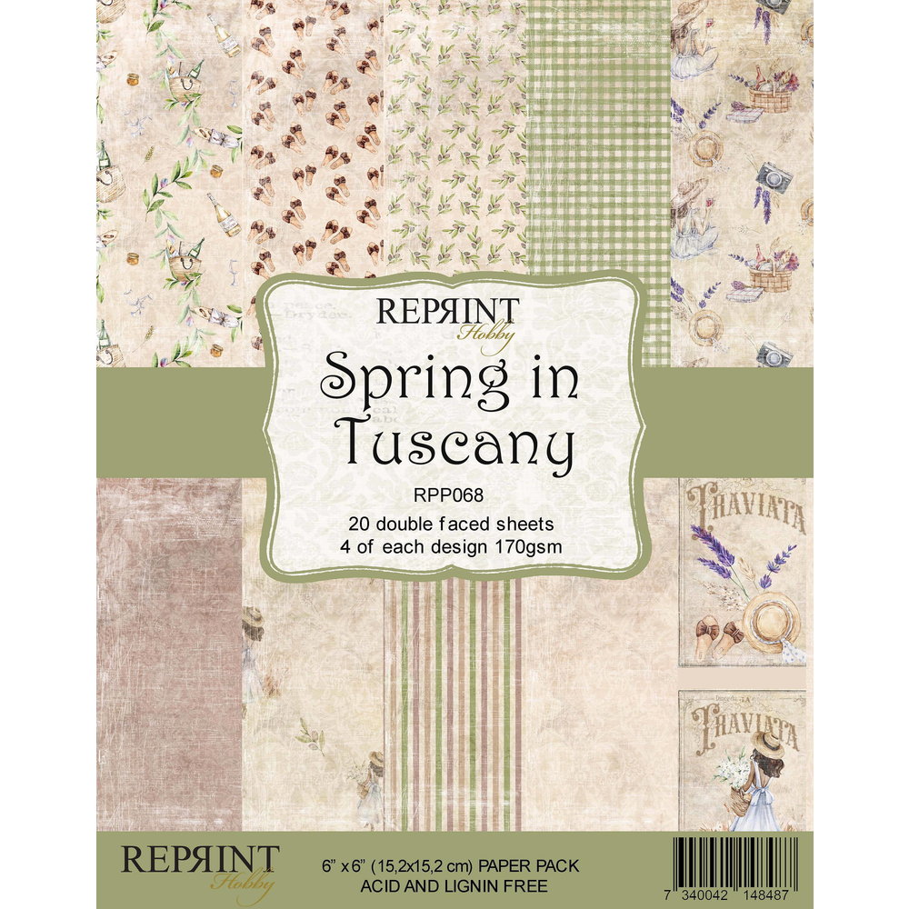 Spring in Tuscany 6x6 Inch Paper Pack (RPP068) - Craftlines B.V.