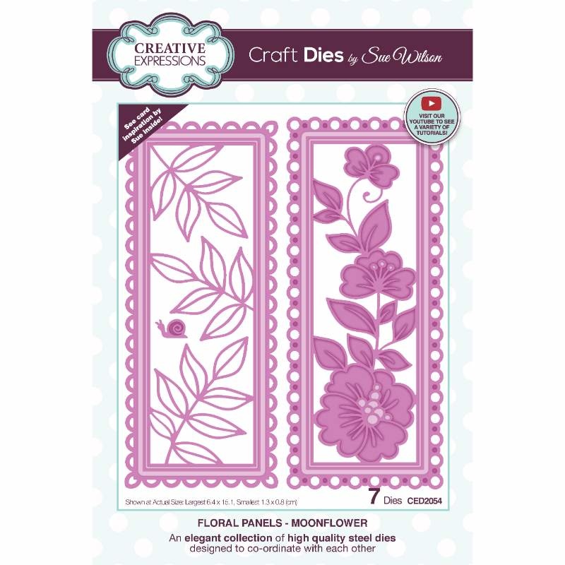 Sue Wilson Craft Die Floral Panels Moonflower (CED2054) - Craftlines B.V.