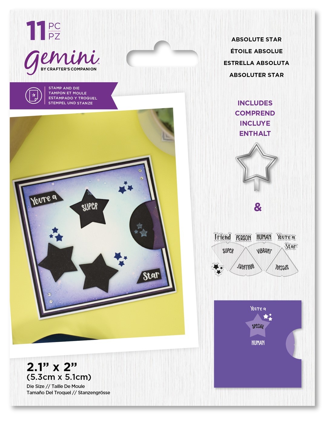 Reveal Wheel Absolute Star Stamp & Die (GEM-STD-ABST) - Craftlines B.V.