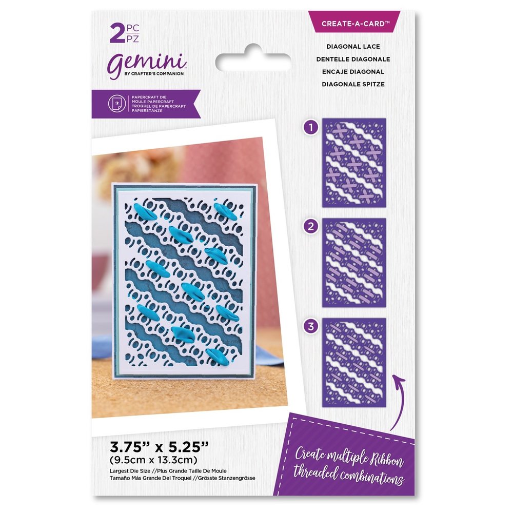 Ribbon Threading Diagonal Lace Create-a-Card Dies (GEM-MD-CAD-DILA ...