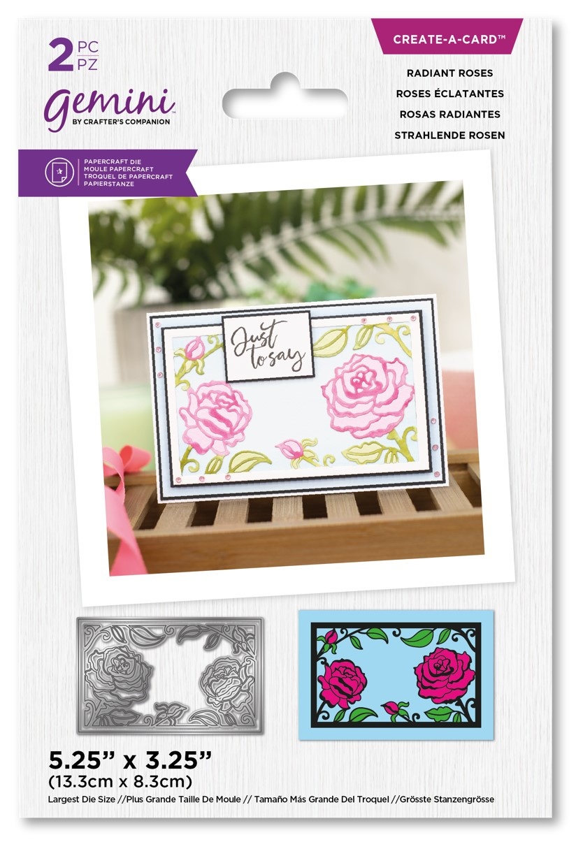 Paper Piecing Radiant Roses Create-a-Card Dies (GEM-MD-CAD-RARO ...