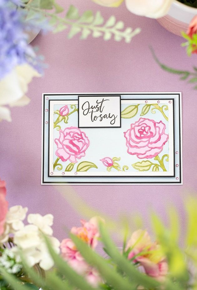 Paper Piecing Radiant Roses Create-a-Card Dies (GEM-MD-CAD-RARO ...