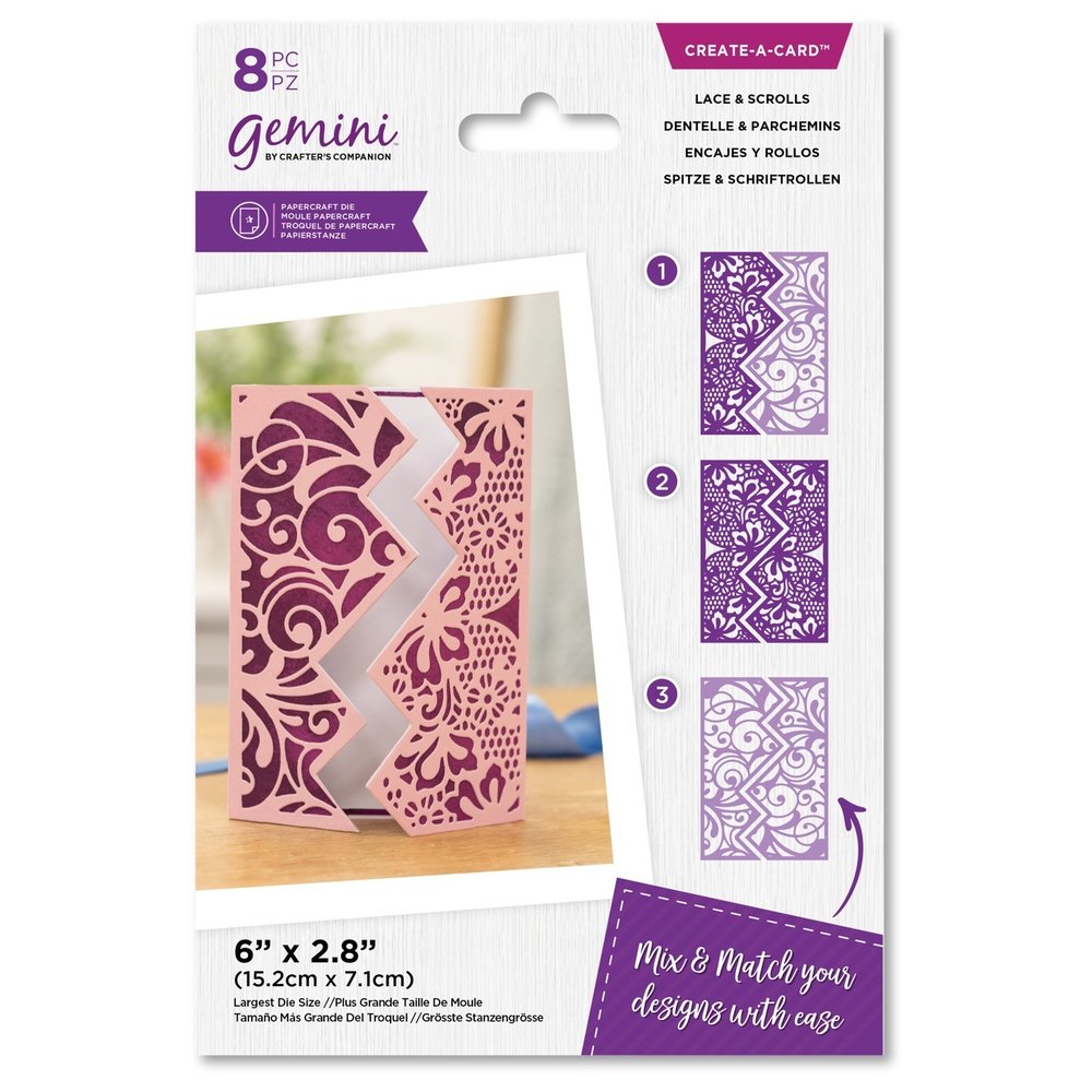 Decorative Gatefold Lace and Scrolls Create-a-Card Dies (GEM-MD-CAD-DGC ...