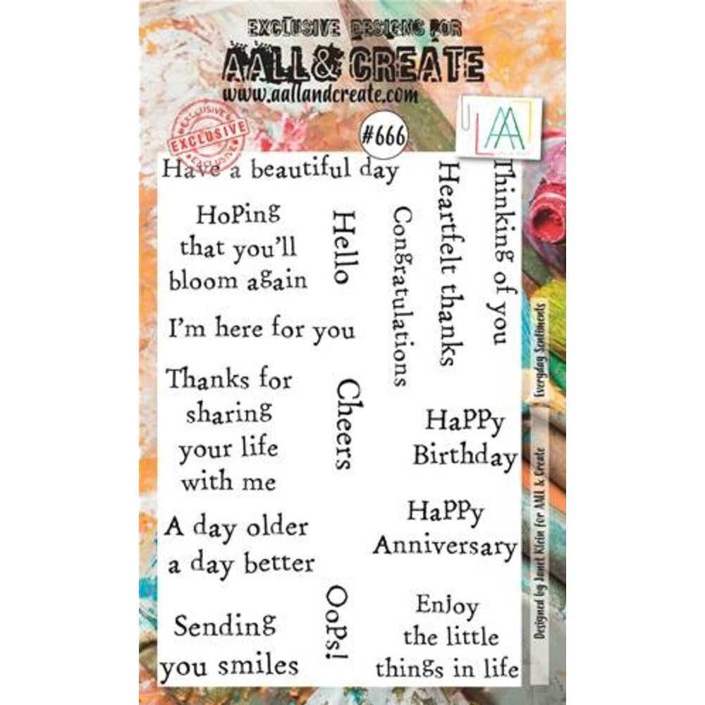 Stamp Set A6 Everyday Sentiments (AALL-TP-666) - Craftlines B.V.