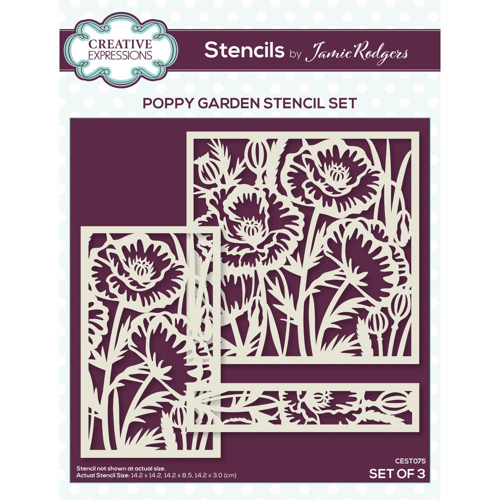 Jamie Rodgers Stencil Poppy Garden (CEST075) - Craftlines B.V.