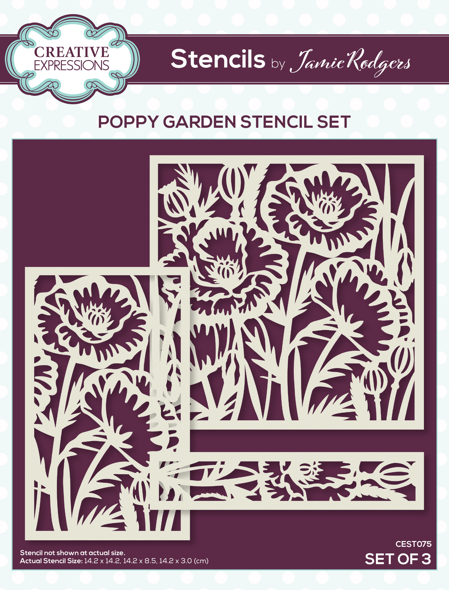 Jamie Rodgers Stencil Poppy Garden (CEST075) - Craftlines B.V.