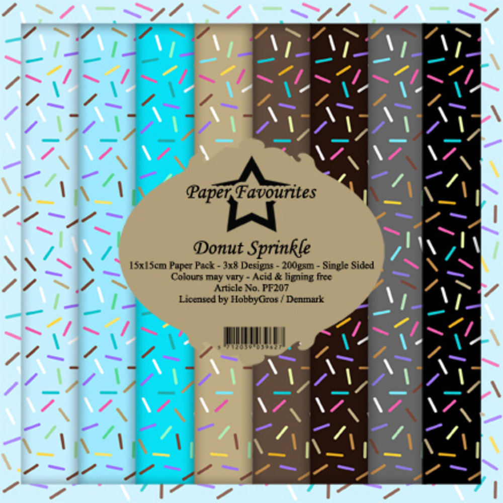 Donut Sprinkle 6x6 Inch Paper Pack (PF207) - Craftlines B.V.