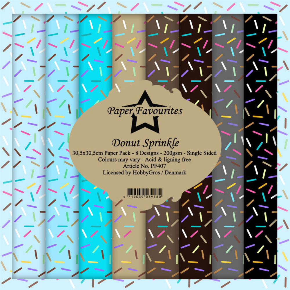 Donut Sprinkle 12x12 Inch Paper Pack (PF407) - Craftlines B.V.