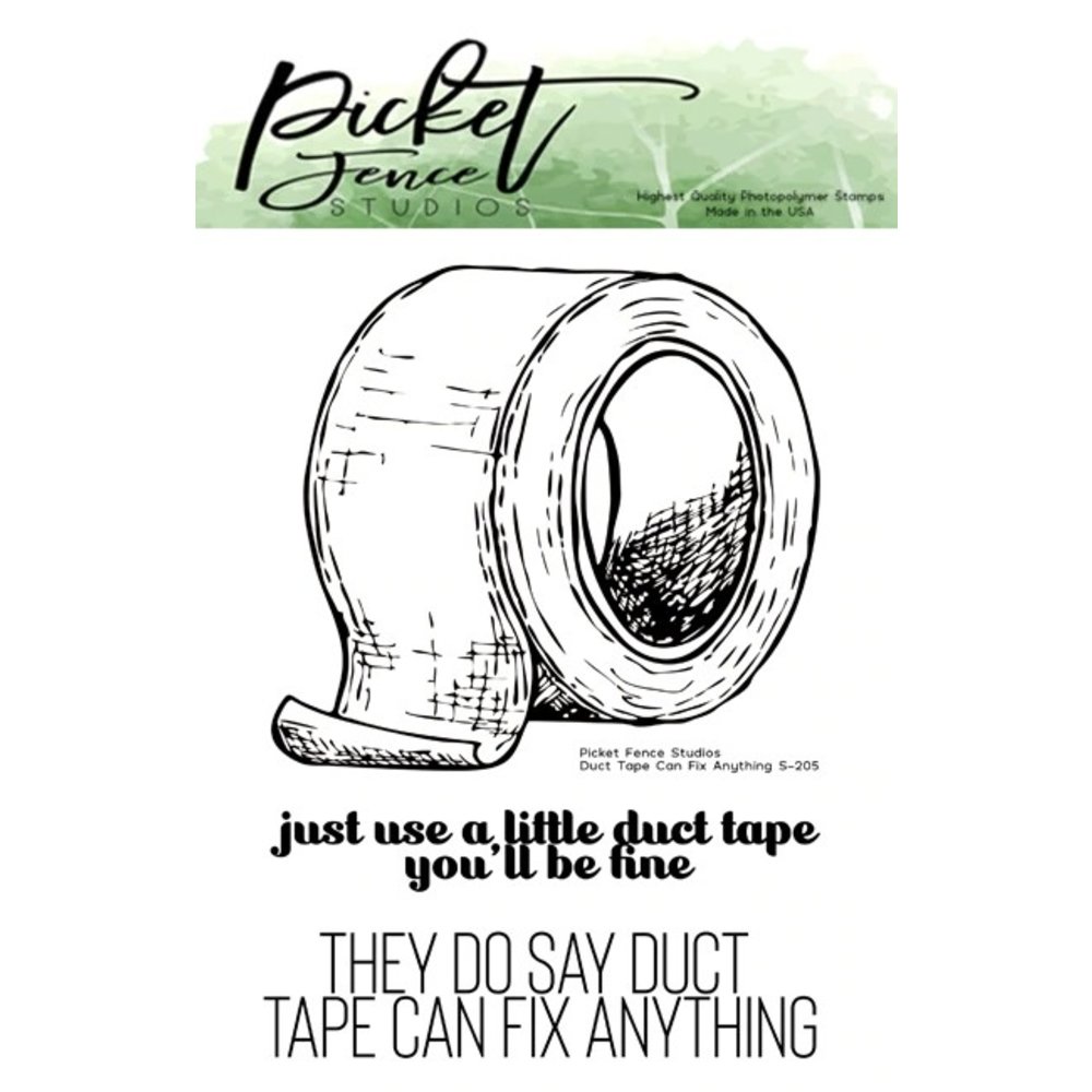 Duct Tape Can Fix Anything 3x4 Inch Clear Stamps (S-205) - Craftlines B.V.