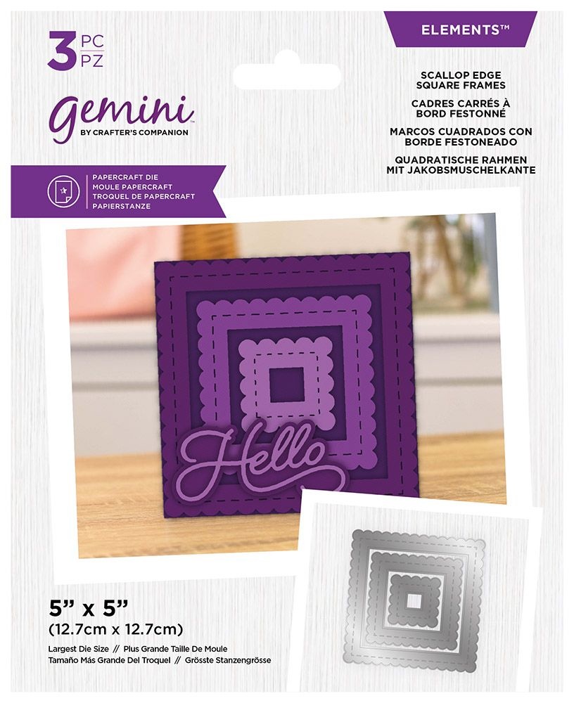 Nesting Frame Scallop Edge Square Frames Elements Dies (GEM-MD-ELE-SESQ ...