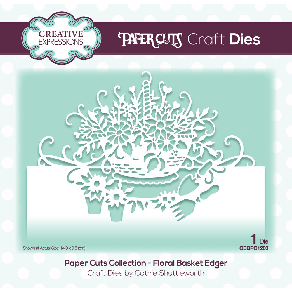 Paper Cuts Floral Basket Edger (CEDPC1203) - Craftlines B.V.