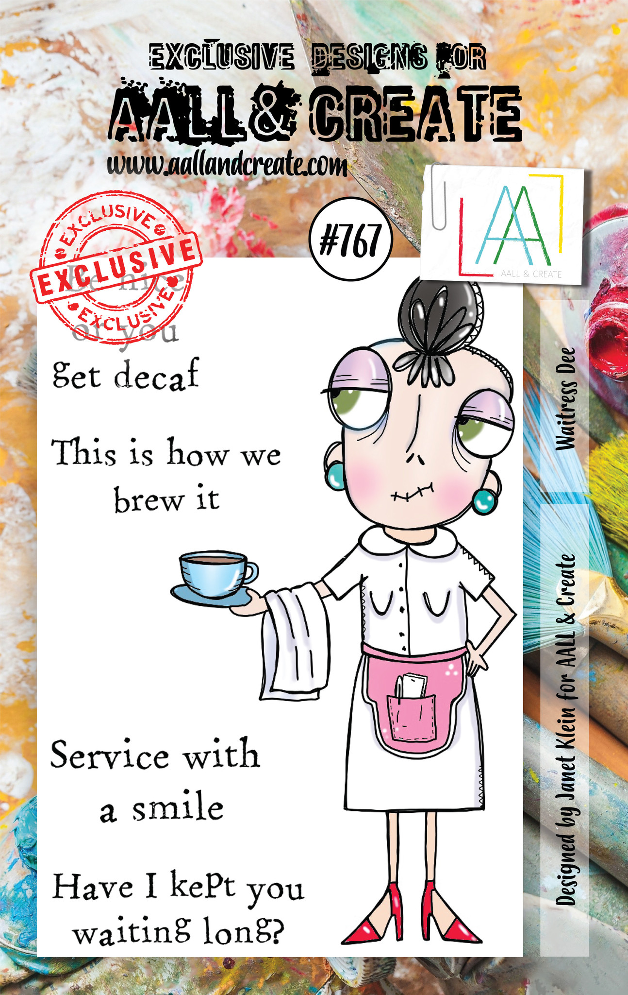 Stamp Set A7 Waitress Dee (AALL-TP-767) - Craftlines B.V.