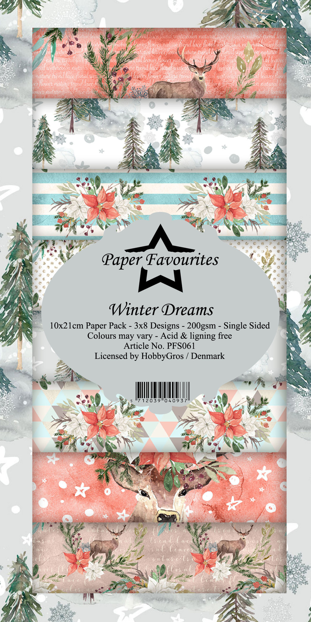 Winter Dreams Slim Paper Pack (PFS061) - Craftlines B.V.