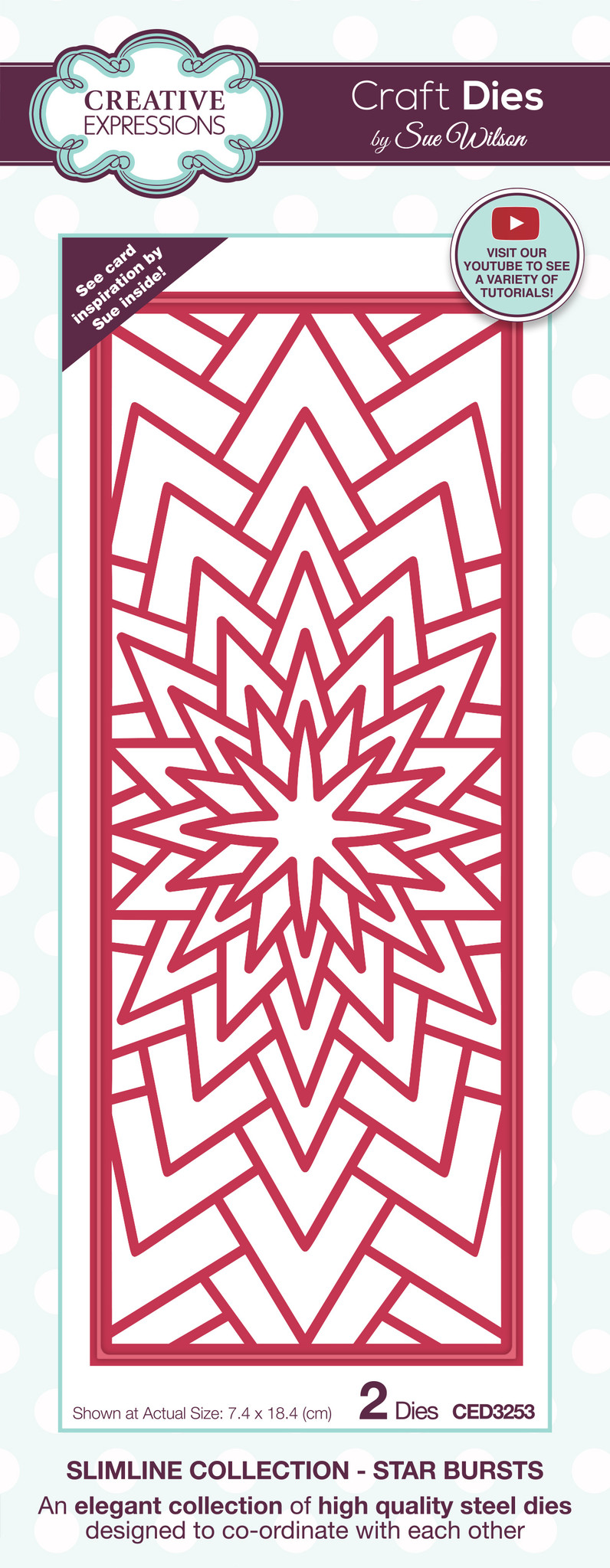 Sue Wilson Craft Die Slimline Star Bursts (CED3253) - Craftlines B.V.