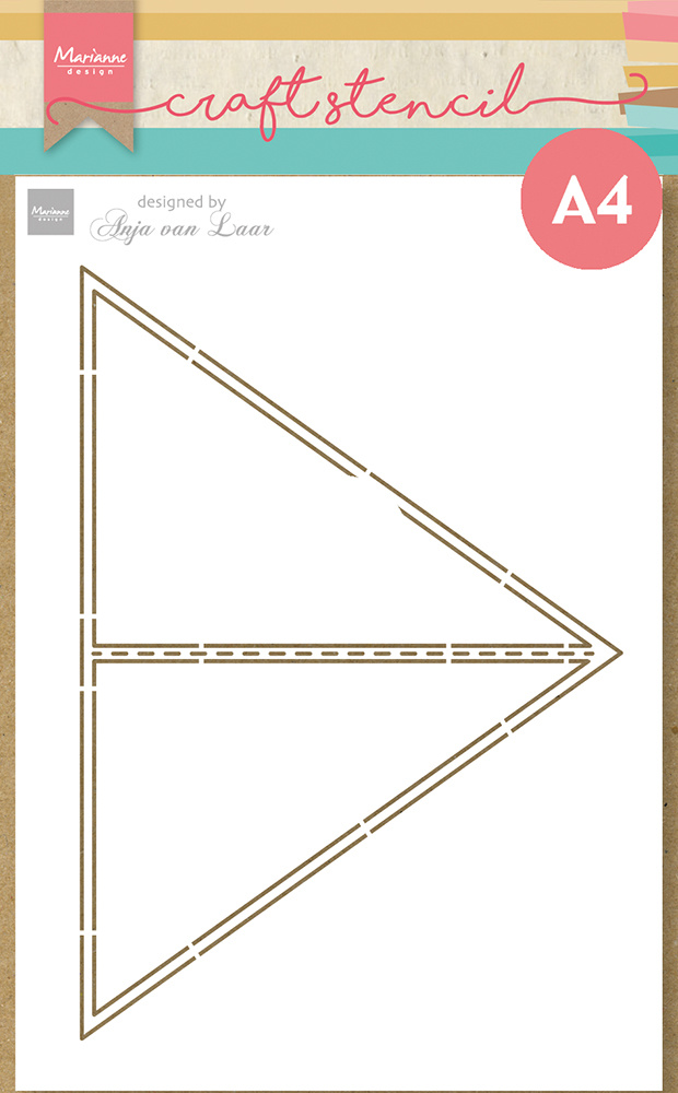 Craft Stencil A4 Anja's Triangle Card (PS8131) - Craftlines B.V.