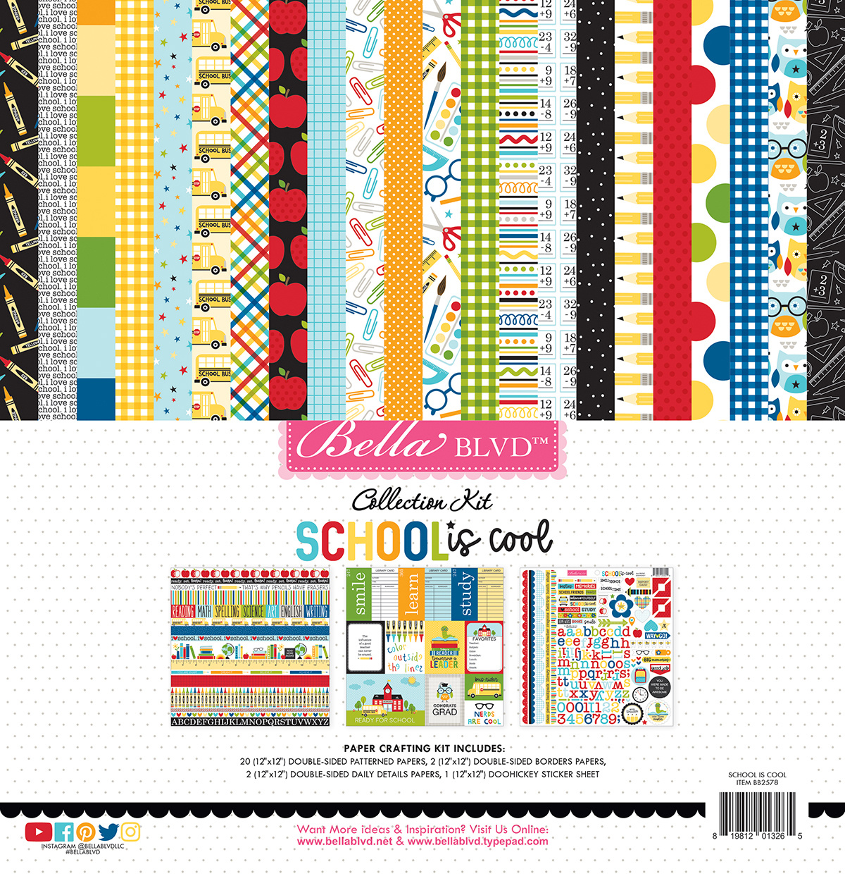 School Is Cool Collection Kit (BB2578) - Craftlines B.V.