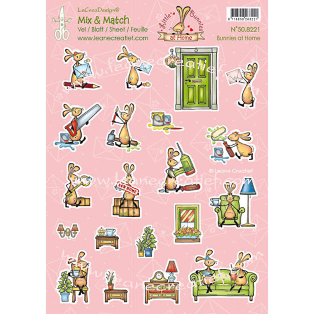 Mix & Match Bunnies at Home A4 Decoration Sheets (10pcs) (50.8221 ...