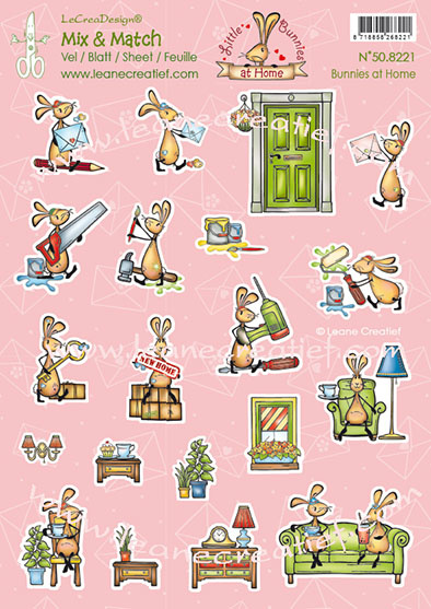 Mix & Match Bunnies at Home A4 Decoration Sheets (10pcs) (50.8221 ...