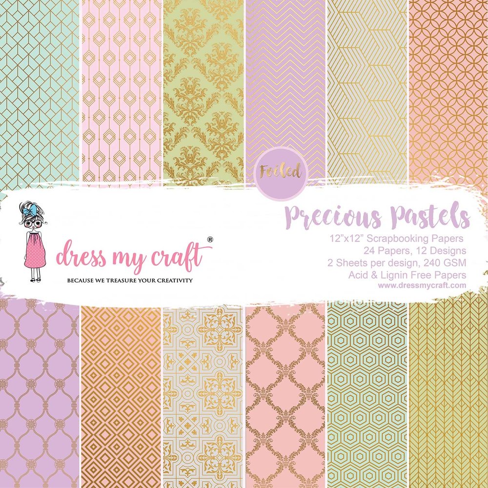 Precious Pastels 12x12 Inch Paper Pad (DMCP5963) - Craftlines B.V.